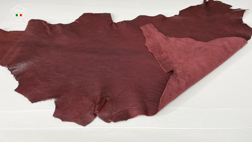 OLD WINE rustic vegetable tan Italian Goatskin leather skins | ITALIANSKINS